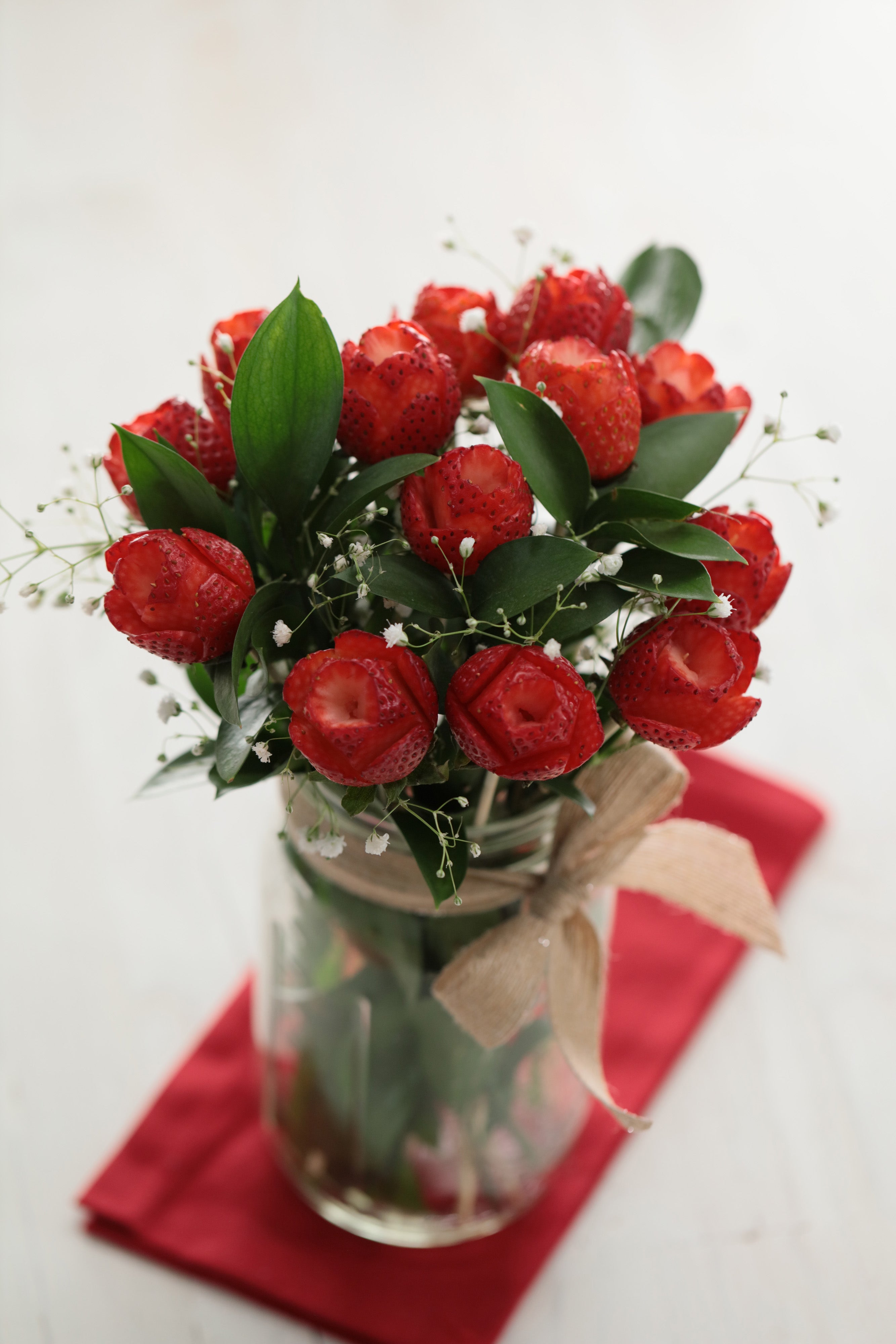 Rose Made From Strawberries Strawberry Roses Recipe By Menaga Sathia